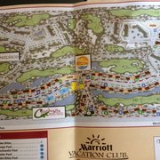 The map of the buildings and the golf course