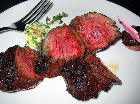 Medium-rare to rare steak